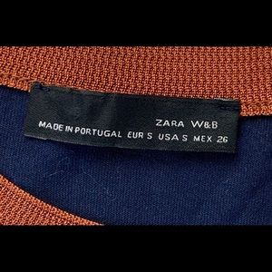 Zara | Tops | Zara Wb Collection Top S Navy Multi 34 Sleeve | Poshmark